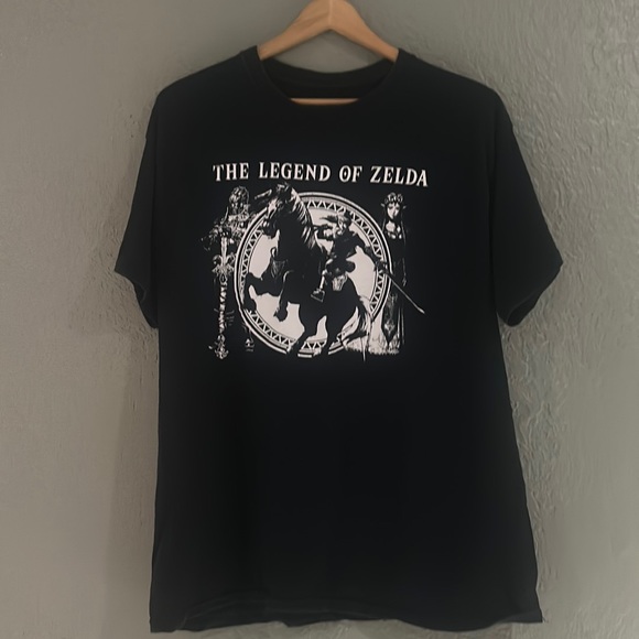 zelda | Shirts | The Legend Of Zelda Shirt Mens Black Graphic Crew Neck ...